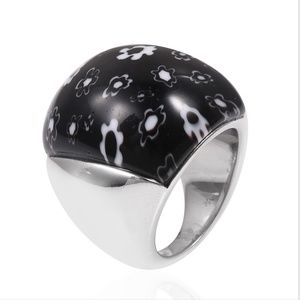 Jewelry | Black Murano Millefiori Glass Stainless Steel Ring | Poshmark